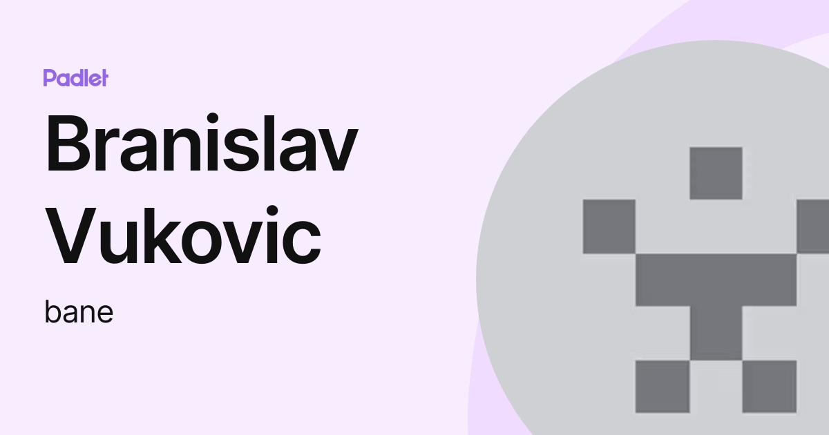 Branislav Vukovic (bane) profile | Padlet