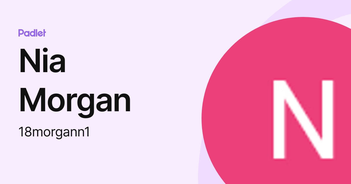 Nia Morgan (18morgann1) profile | Padlet
