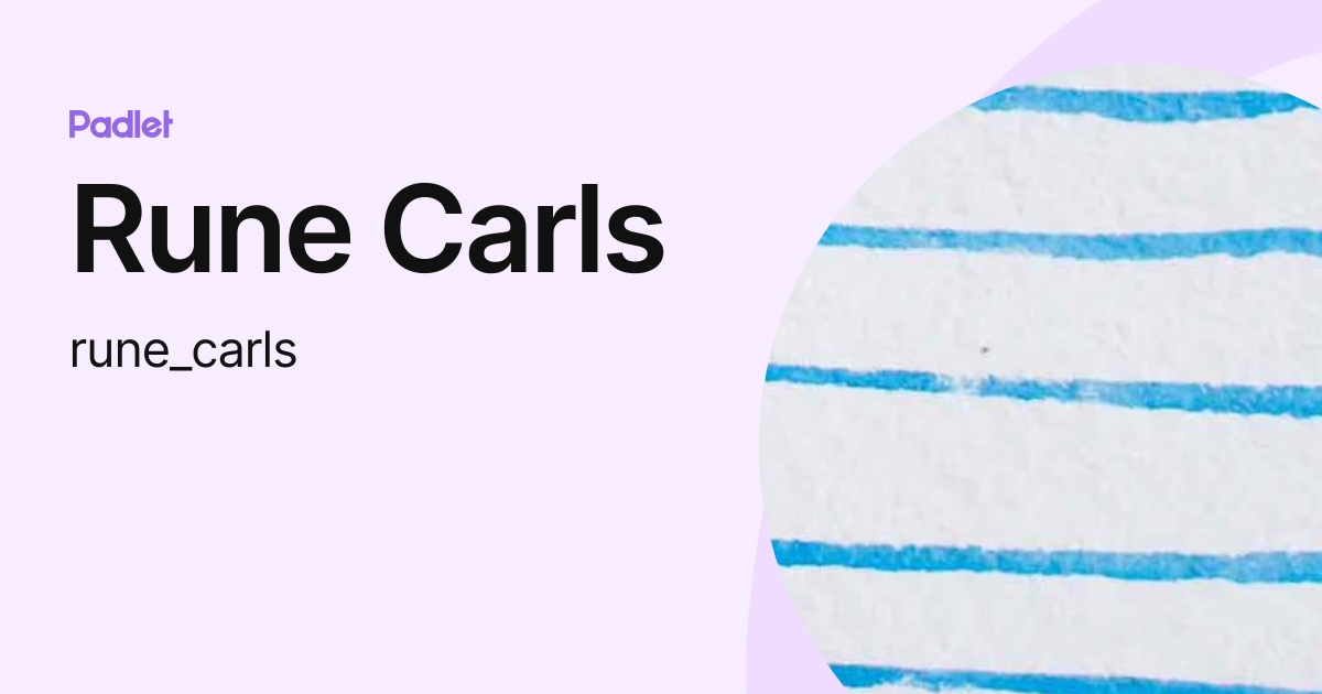 Rune Carls (rune_carls) profile | Padlet