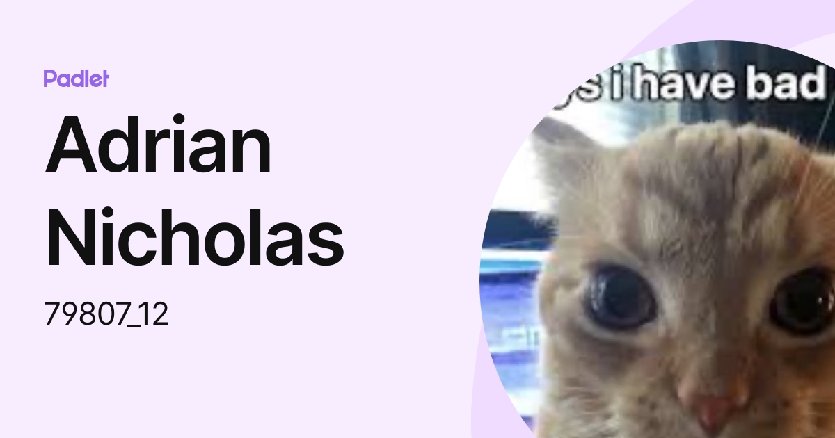 Adrian Nicholas (79807_12) profile | Padlet