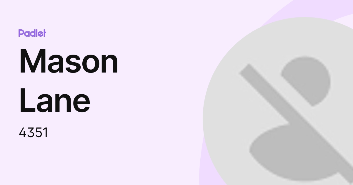 Mason Lane (4351) profile | Padlet