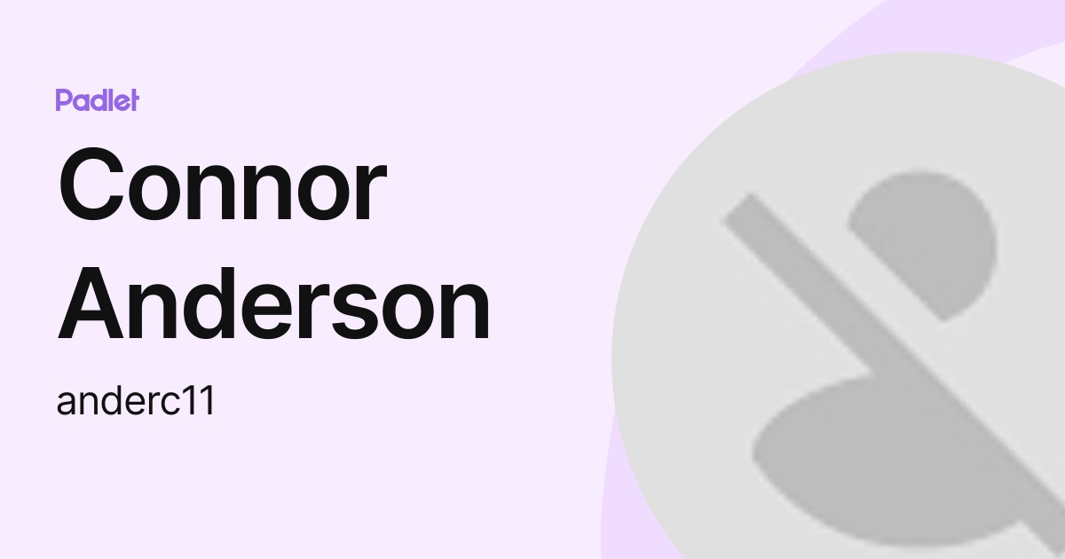 Connor Anderson (anderc11) profile | Padlet