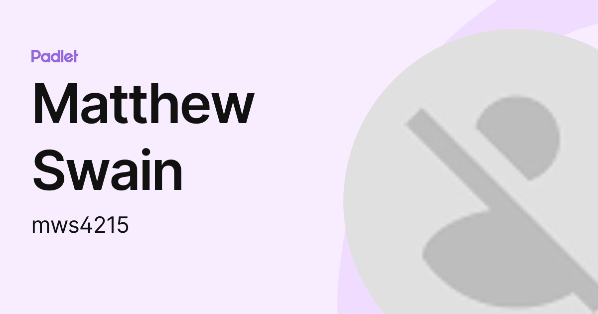 Matthew Swain (mws4215) profile | Padlet