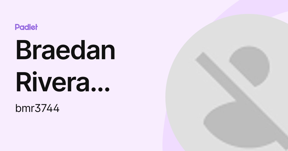 Braedan Rivera Brewis (bmr3744) profile | Padlet