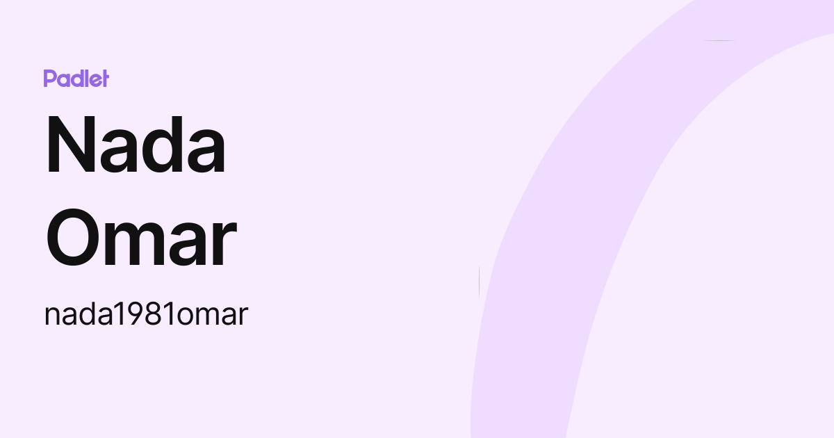Nada Omar (nada1981omar) profile | Padlet