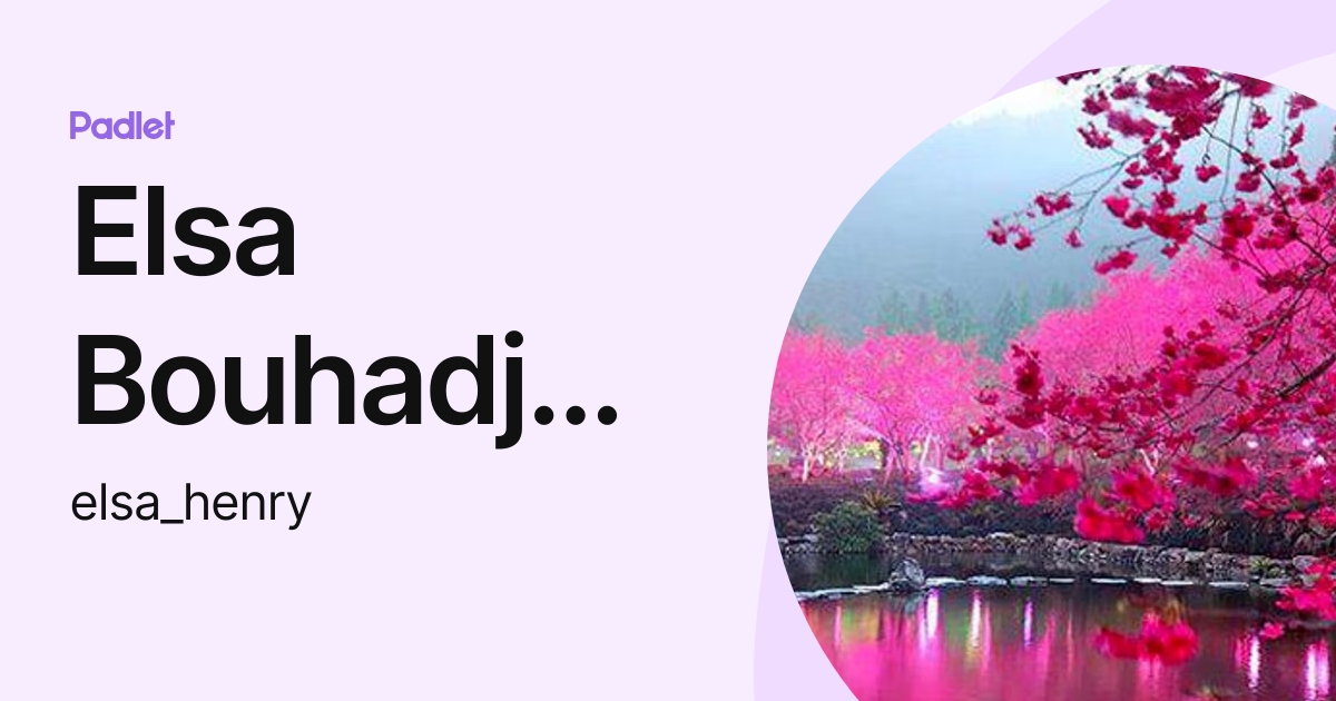 Elsa Bouhadjadj (elsa_henry) profile | Padlet