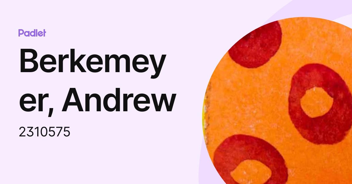 Berkemeyer, Andrew (2310575) profile | Padlet