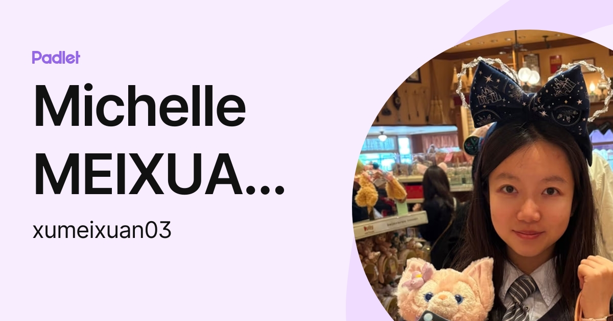 Michelle MEIXUAN XU (xumeixuan03) profile | Padlet