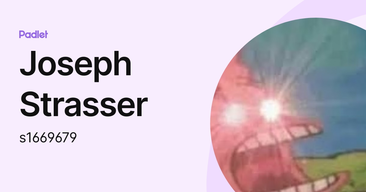 Joseph Strasser (s1669679) profile | Padlet