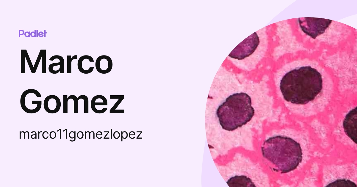 Marco Gomez (marco11gomezlopez) profile | Padlet