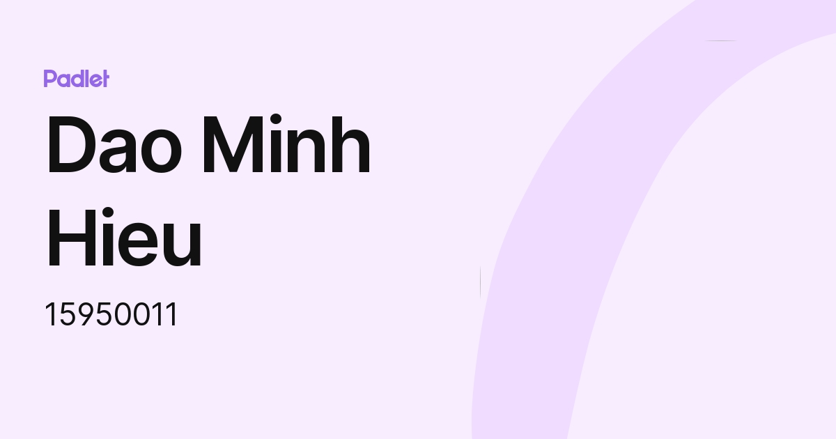 Dao Minh Hieu (15950011) profile | Padlet