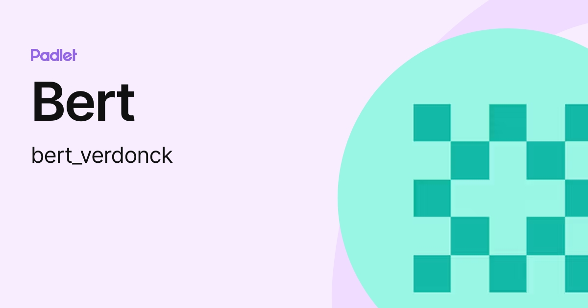 Bert (bert_verdonck) profile | Padlet