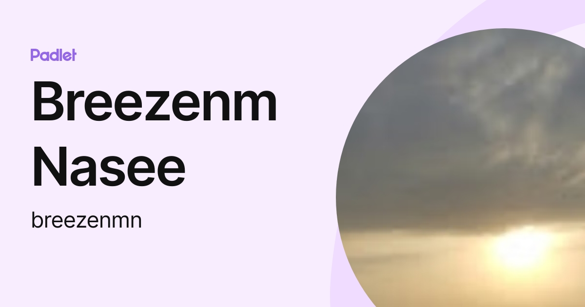 Breezenm Nasee (breezenmn) profile | Padlet