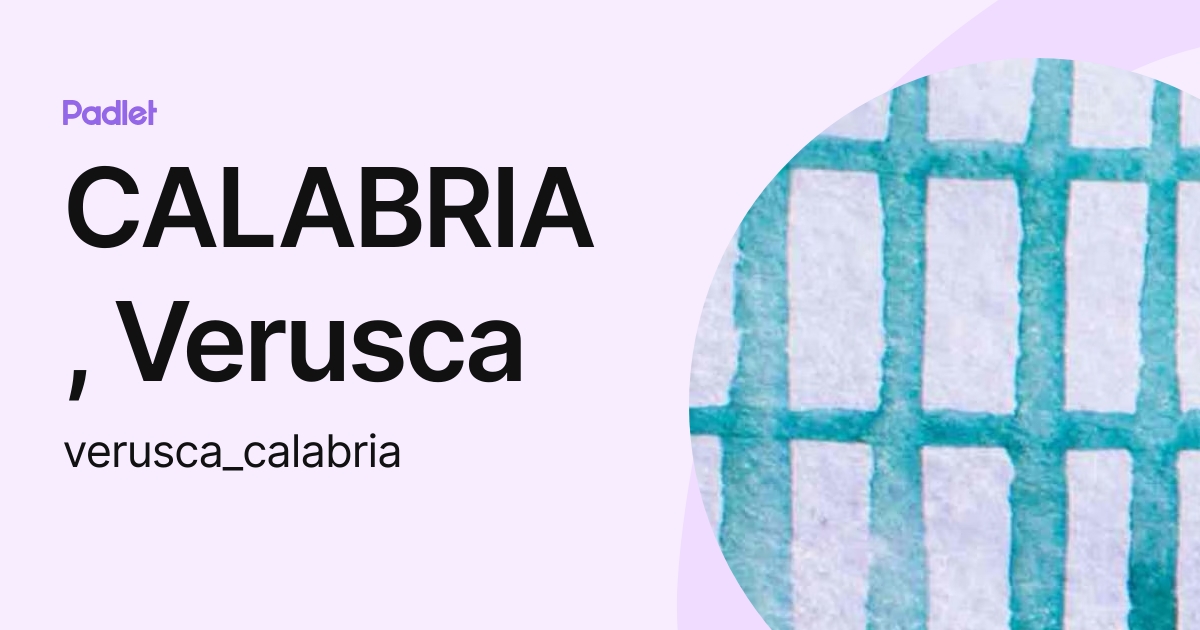 CALABRIA, Verusca (verusca_calabria) profile | Padlet