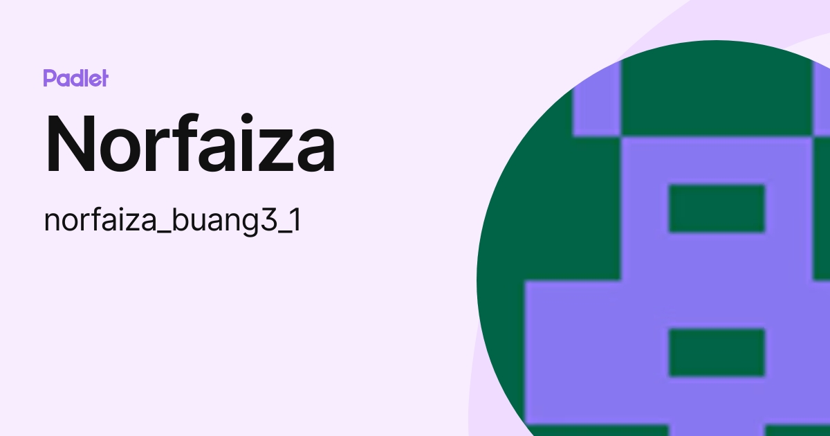 Norfaiza (norfaiza) profile | Padlet