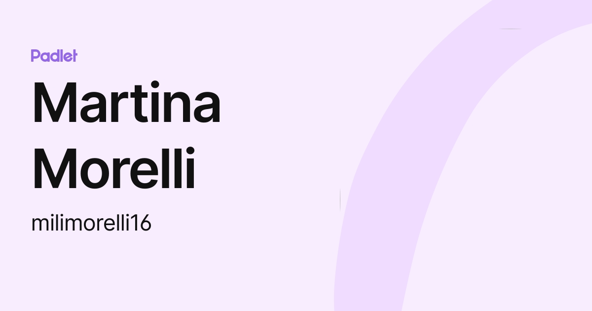 Martina Morelli (milimorelli16) profile | Padlet