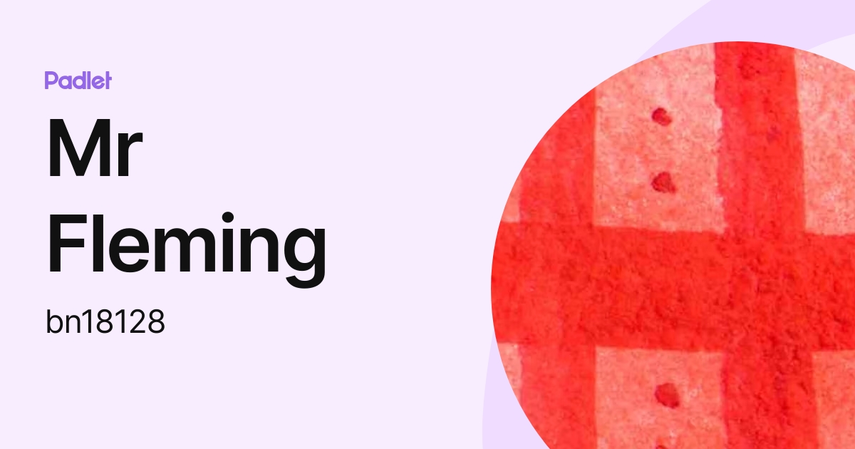 Mr Fleming (bn18128) profile | Padlet