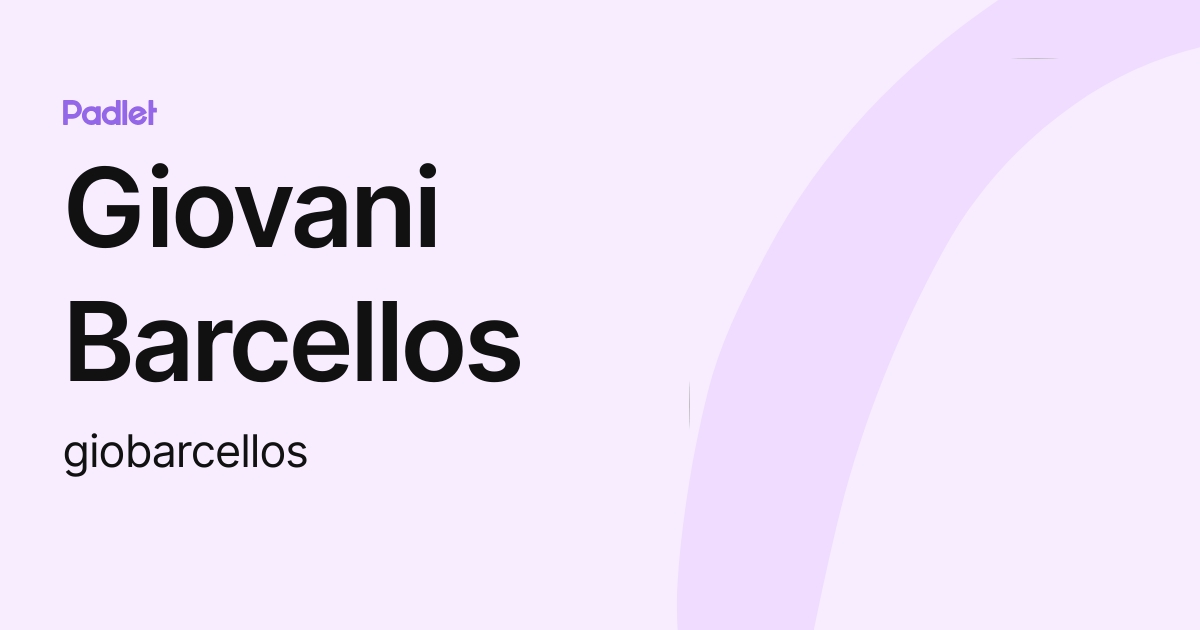 Giovani Barcellos (giobarcellos) profile | Padlet