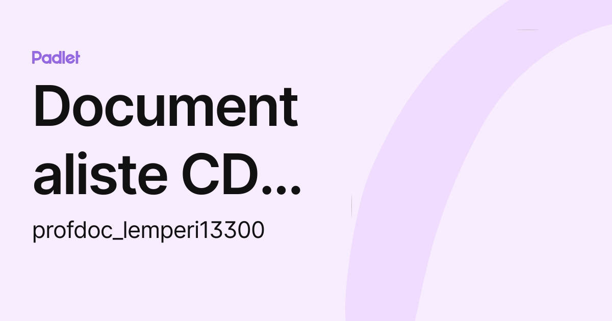 Documentaliste CDI Lycée L’Emperi (profdoc_lemperi13300) profile | Padlet