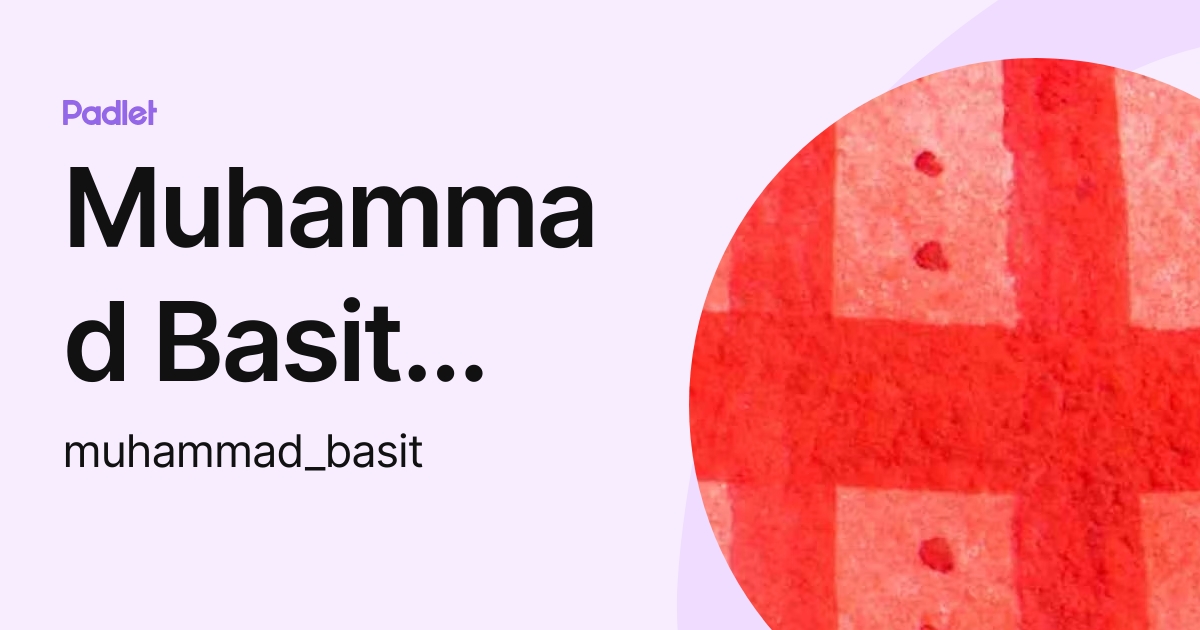 Muhammad Basit Sharif - 53622/Librarian/BNI (muhammad_basit) profile | Padlet