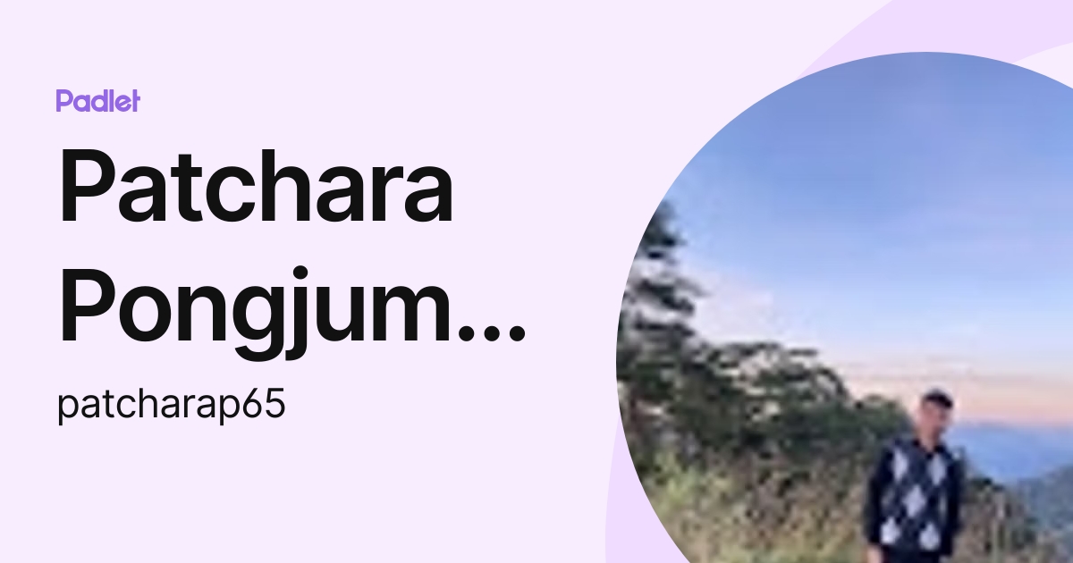 Patchara Pongjumpa (patcharap65) profile | Padlet