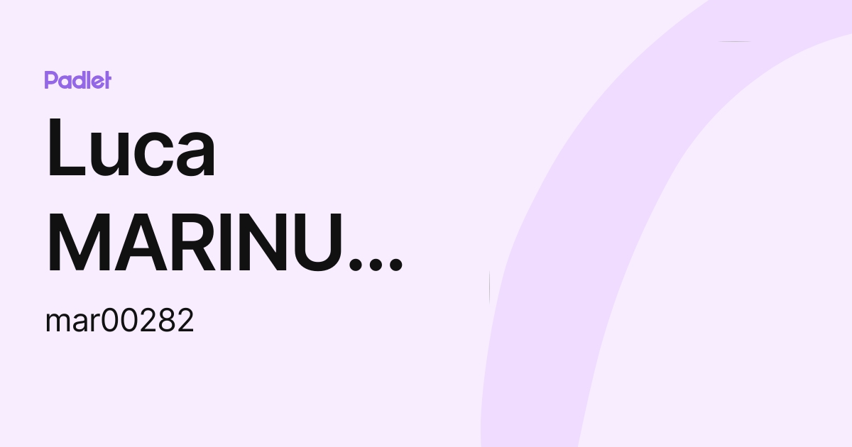 Luca MARINUCCI (mar00282) profile | Padlet