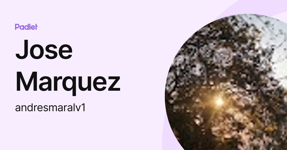 Jose Marquez (andresmaralv1) profile | Padlet
