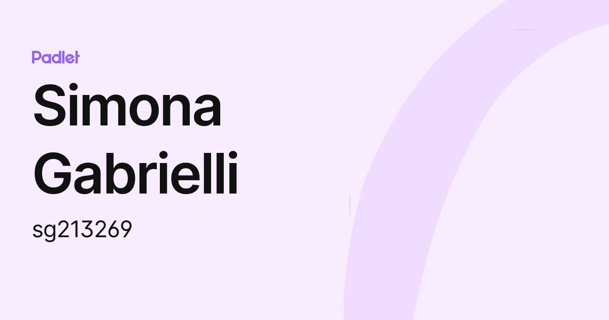 Simona Gabrielli (sg213269) profile | Padlet