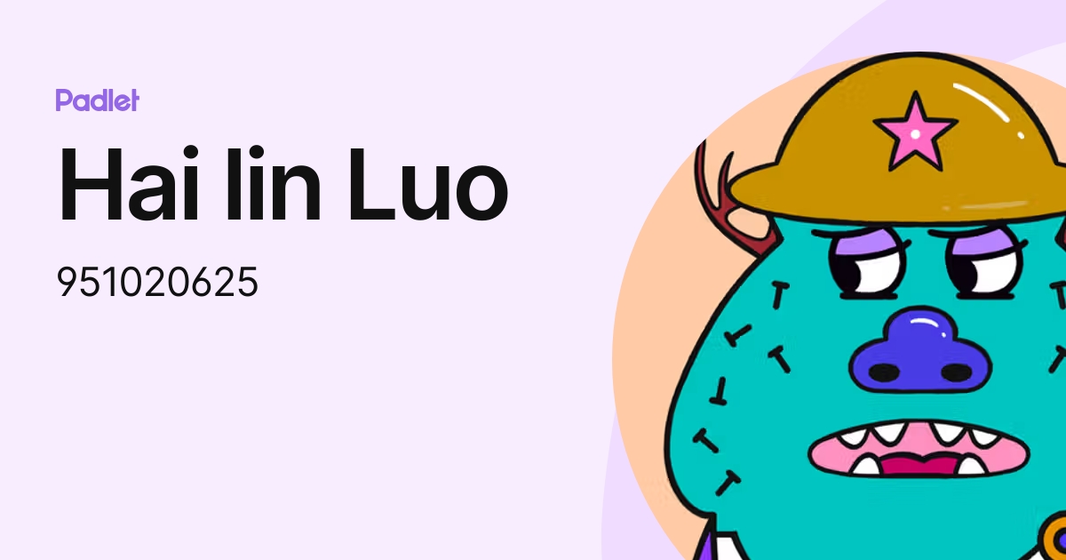 Hai lin Luo (951020625) profile | Padlet