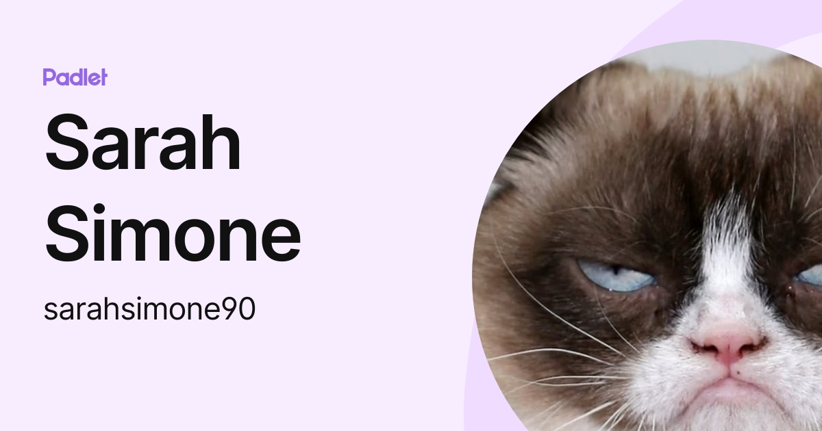 Sarah Simone (sarahsimone90) profile | Padlet