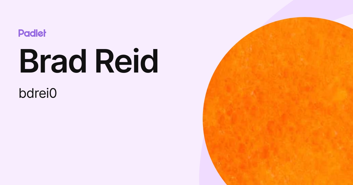 Brad Reid (bdrei0) profile | Padlet