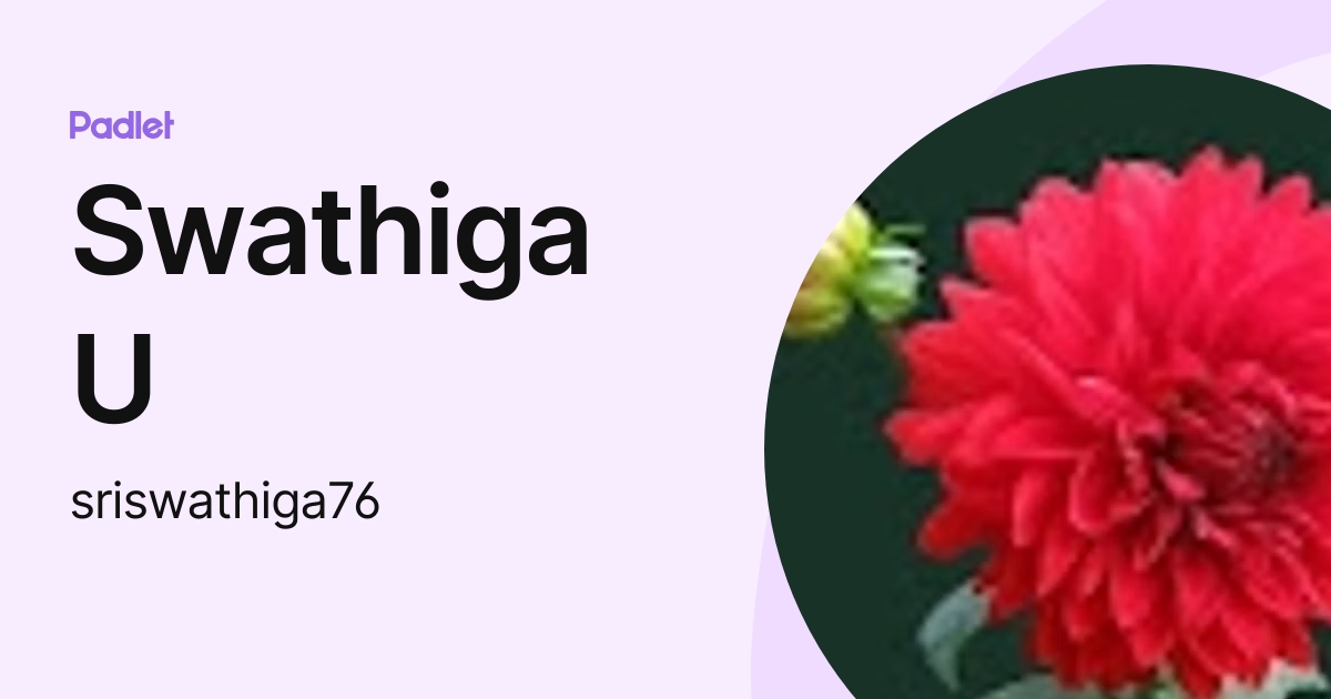 Swathiga U (sriswathiga76) profile | Padlet