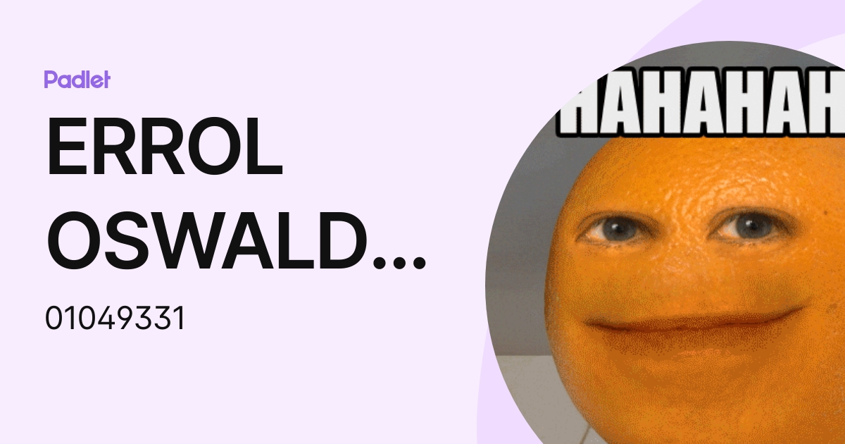 ERROL OSWALD CHAPMAN (01049331) profile | Padlet