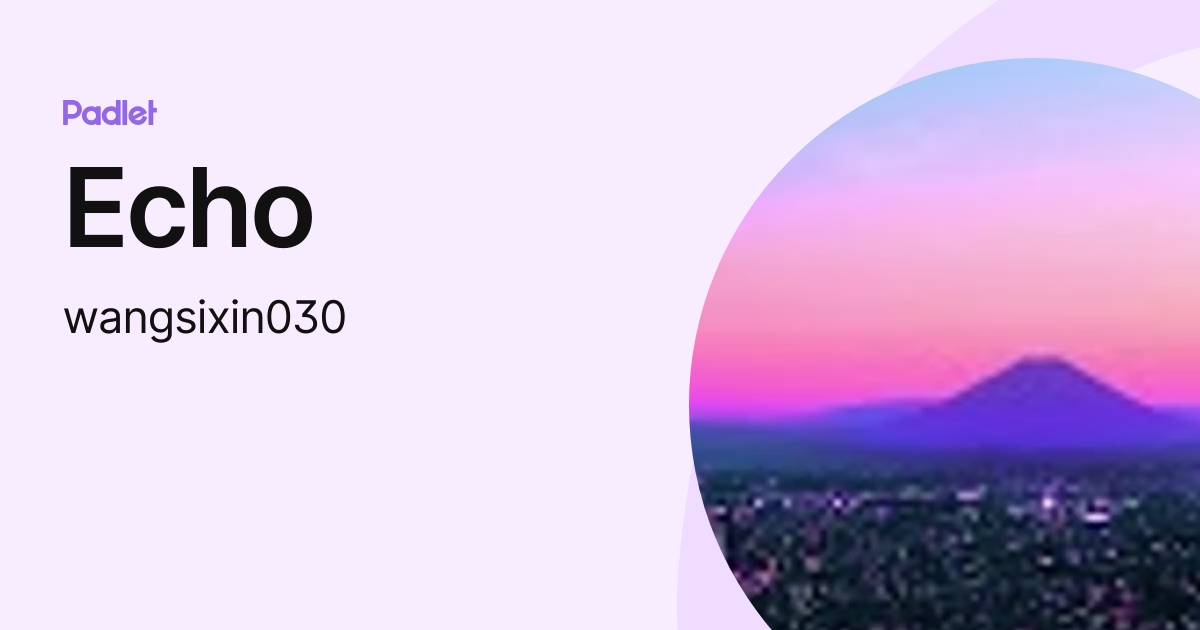 Echo (wangsixin030) profile | Padlet