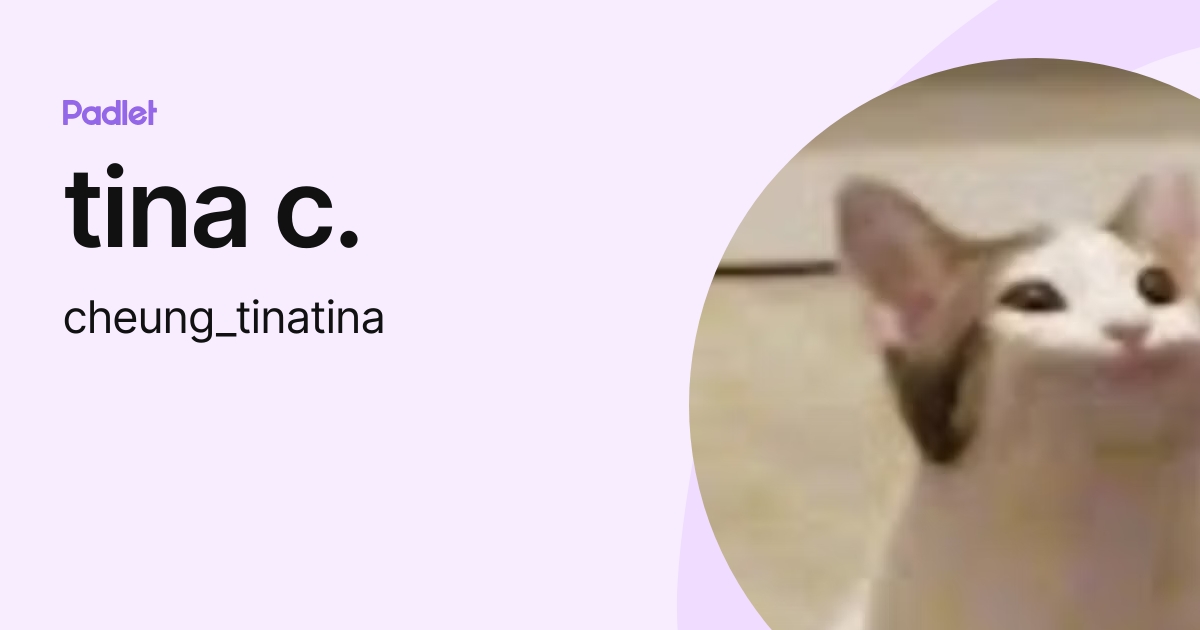 tina c. (cheung_tinatina) profile | Padlet