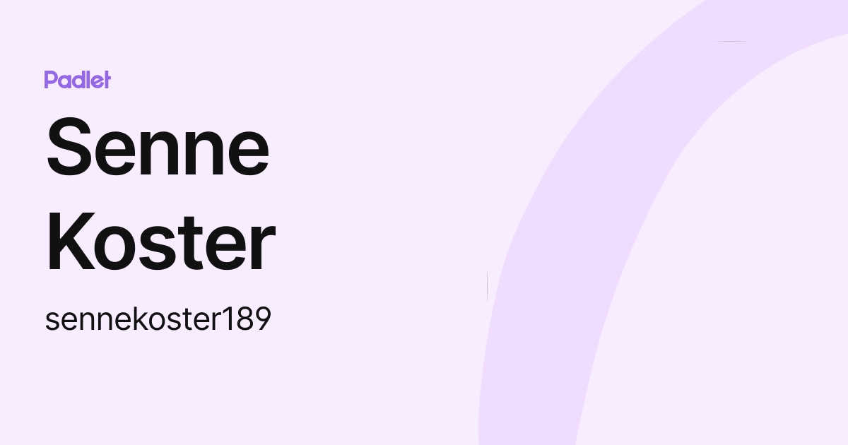 Senne Koster (sennekoster189) profile | Padlet
