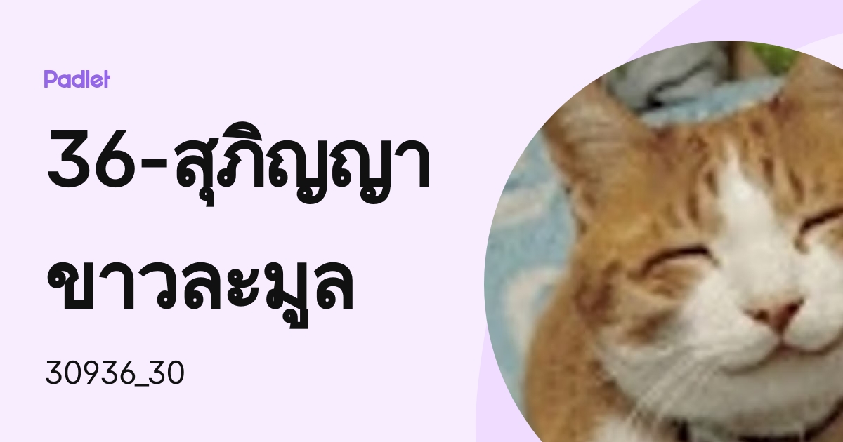 36-สุภิญญา ขาวละมูล (30936_30) profile | Padlet