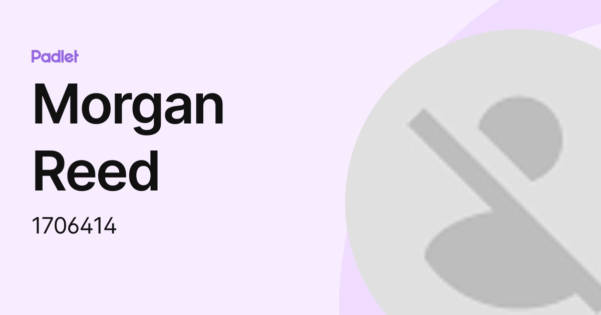 Morgan Reed (1706414) profile | Padlet