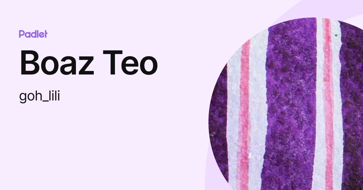 Boaz Teo (goh_lili) profile | Padlet