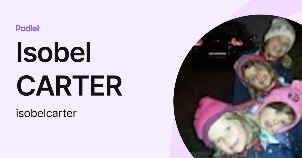 Isobel CARTER (isobelcarter) profile | Padlet