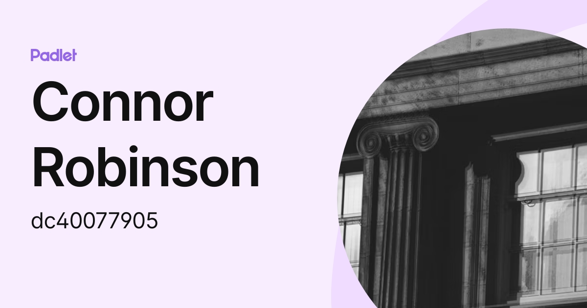 Connor Robinson (dc40077905) profile | Padlet