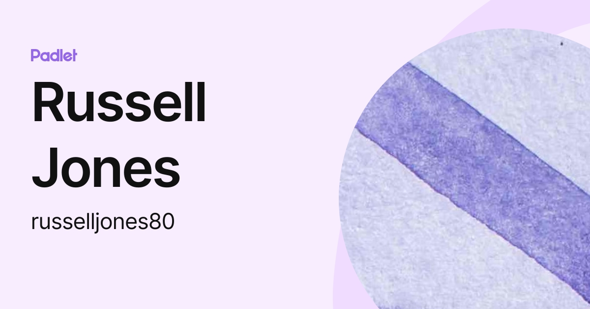 Russell Jones (russelljones80) profile | Padlet