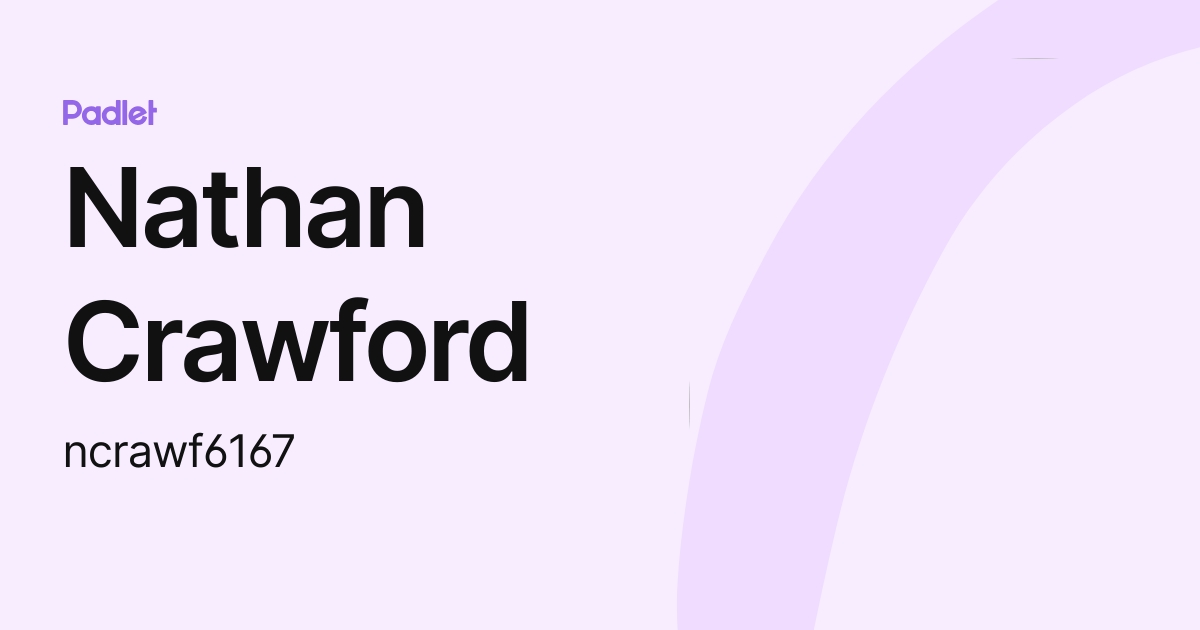 Nathan Crawford (ncrawf6167) profile | Padlet