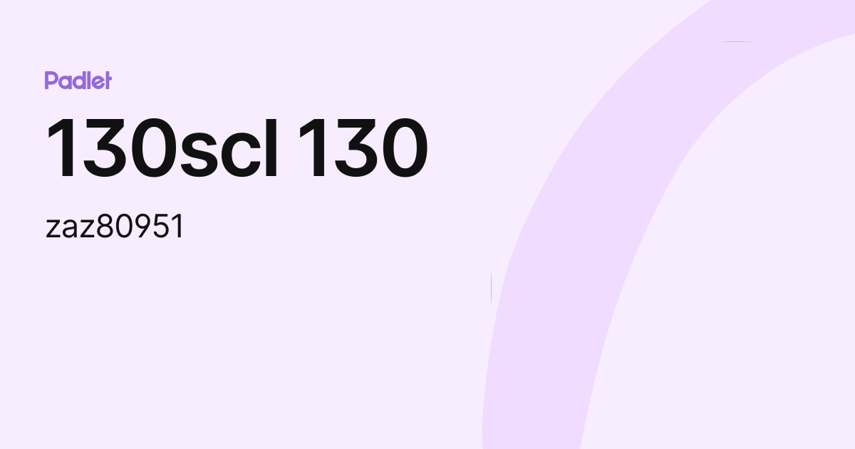 130scl 130 (zaz80951) profile | Padlet