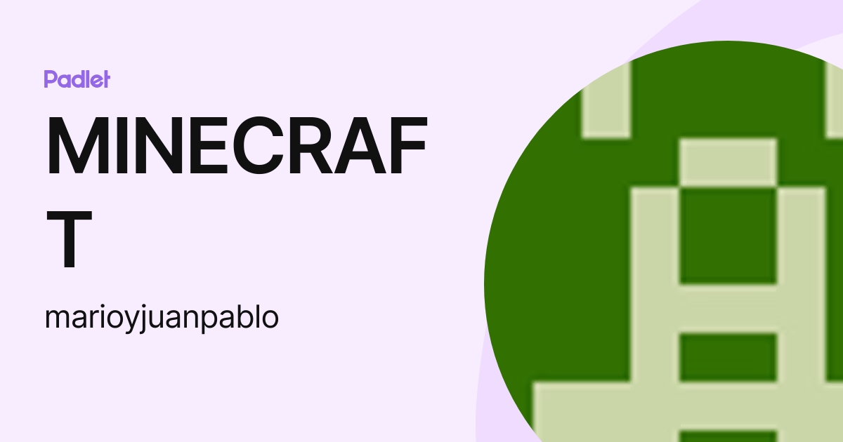 MINECRAFT (marioyjuanpablo) perfil | Padlet