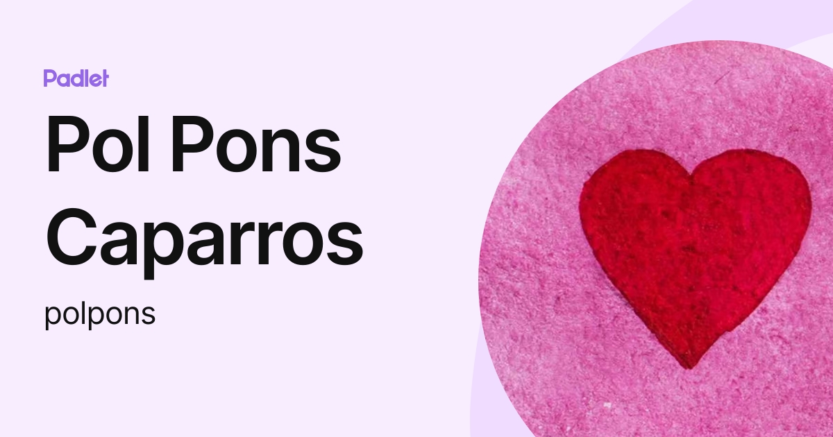 Pol Pons Caparros (polpons) profile | Padlet