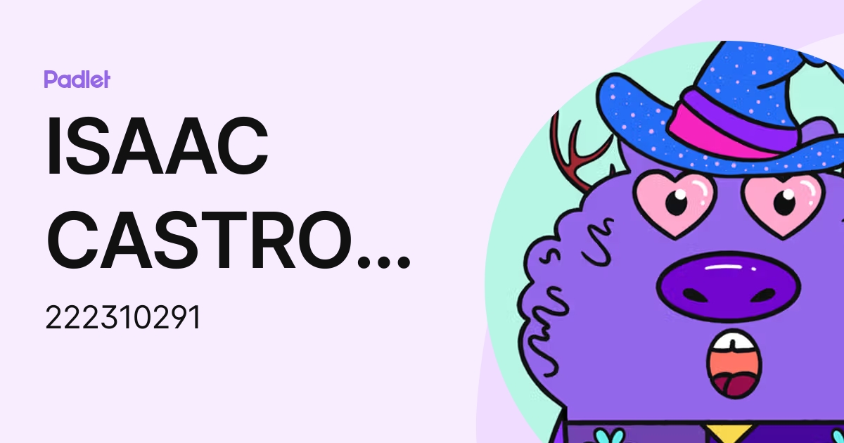 ISAAC CASTRO GOMEZ (222310291) profile | Padlet