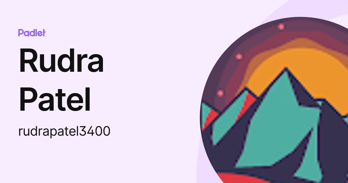 Rudra Patel (rudrapatel3400) profile | Padlet