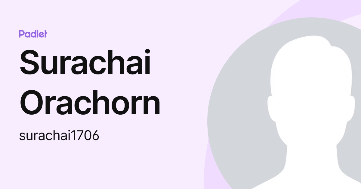 Surachai Orachorn (surachai1706) profile | Padlet