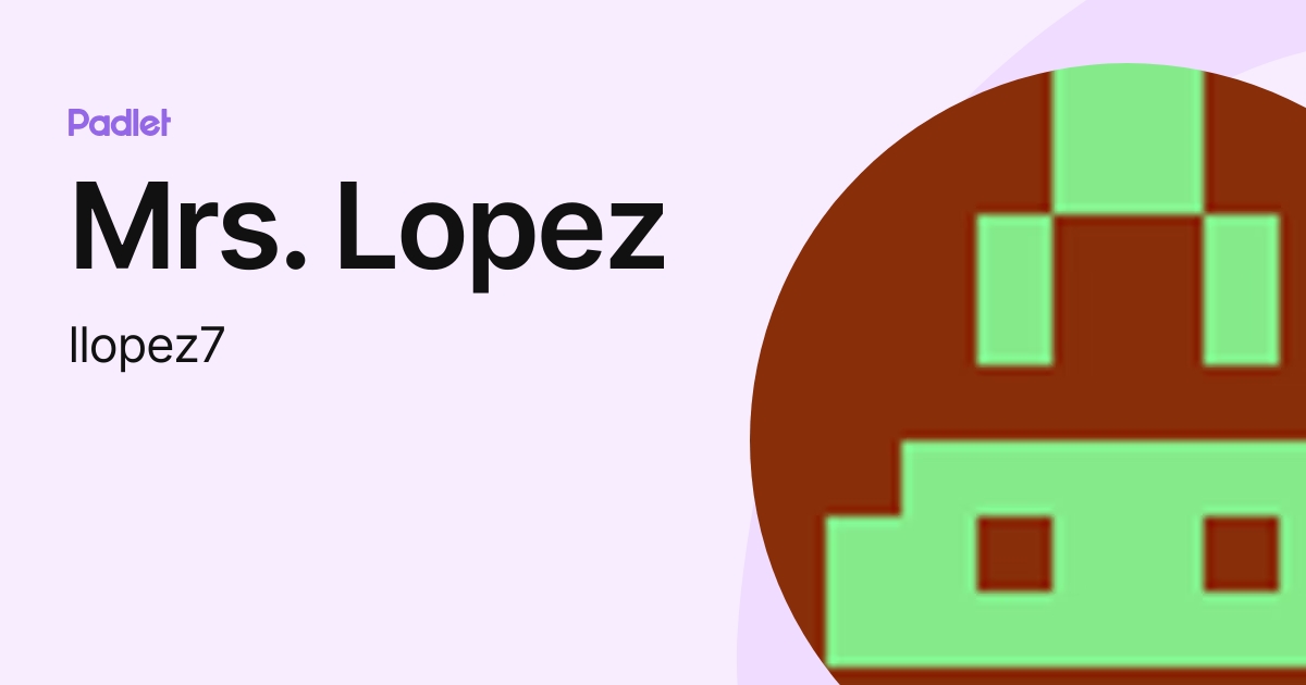 Mrs. Lopez (llopez7) profile | Padlet